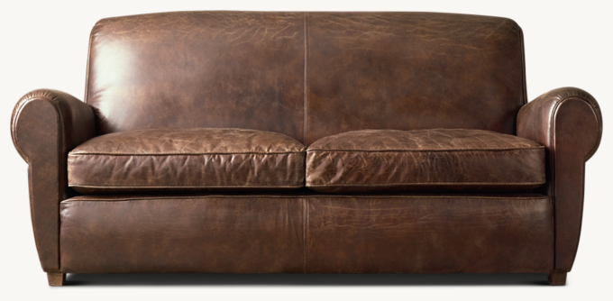 1920s Parisian Leather Club Sofa