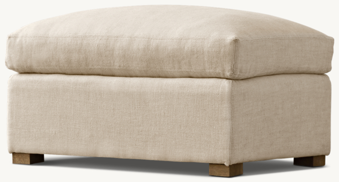 Belgian Classic Shelter Arm Ottoman | RH