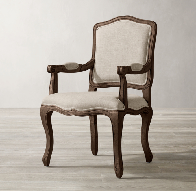 Vintage French Camelback Fabric Armchair