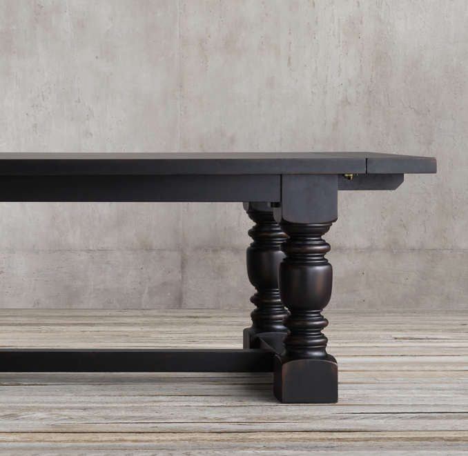 19th C. Reclaimed Russian Oak Column Rectangular Table