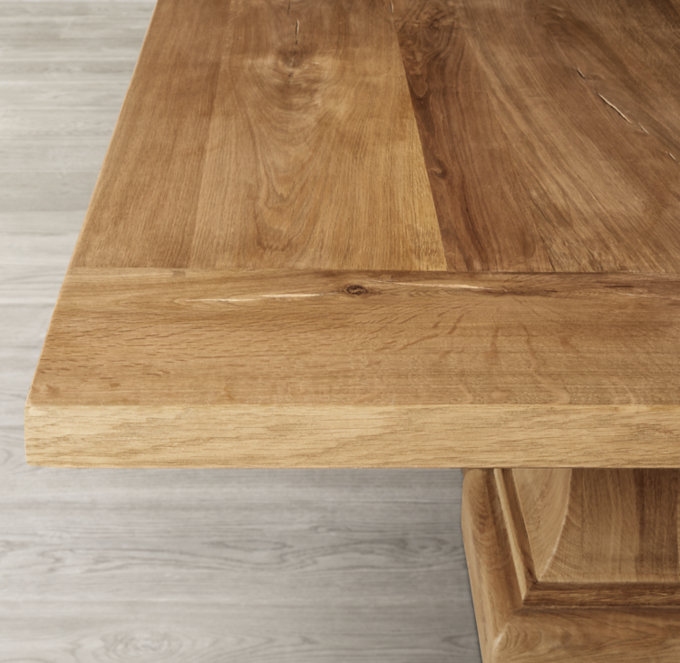 Reclaimed Oak Baluster Rectangular Extension Dining Table RH