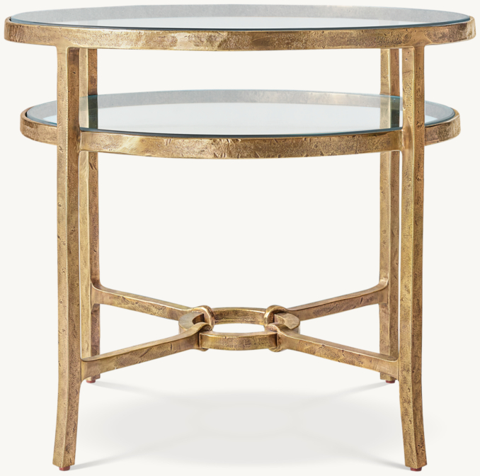 Josephine Glass Round Bedside Table