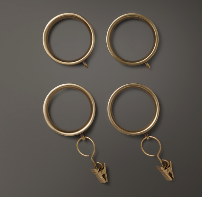 Easton Solid Brass Drapery Rings (Set of 7) | RH