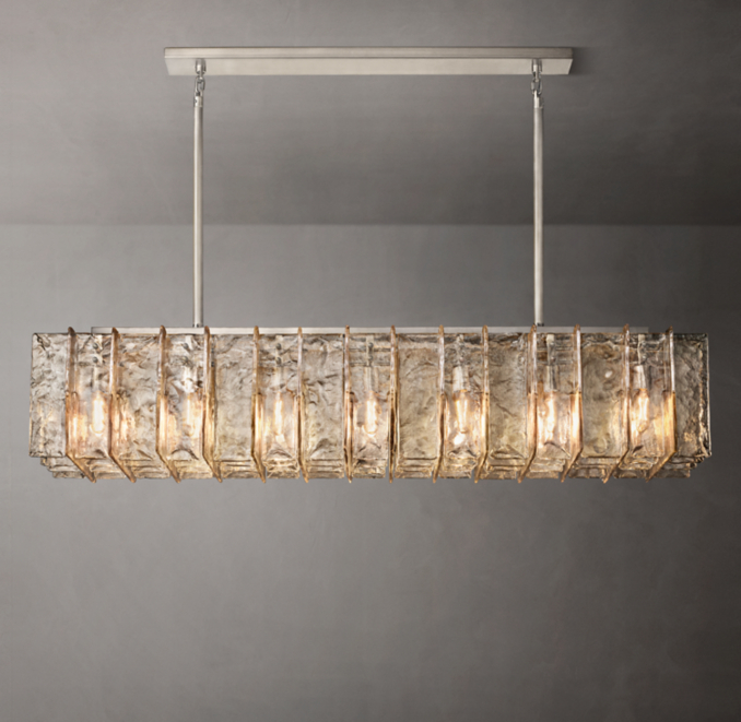 Lattice Smoke Linear Chandelier 67"