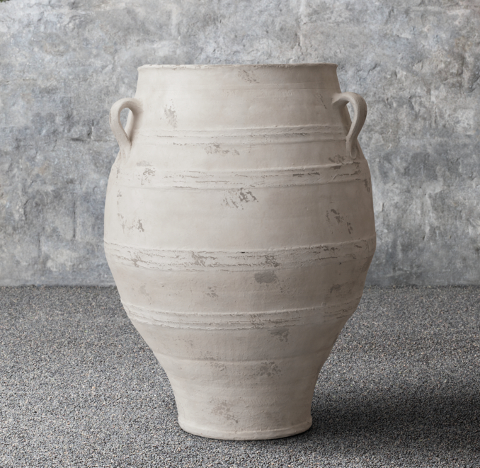 Handled Mediterranean Jar - Antique White | RH