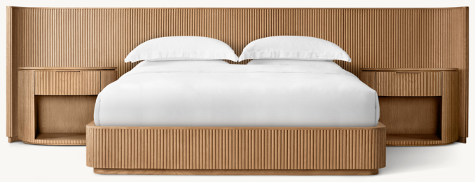Byron Extended Panel Bed with Open Nightstands
