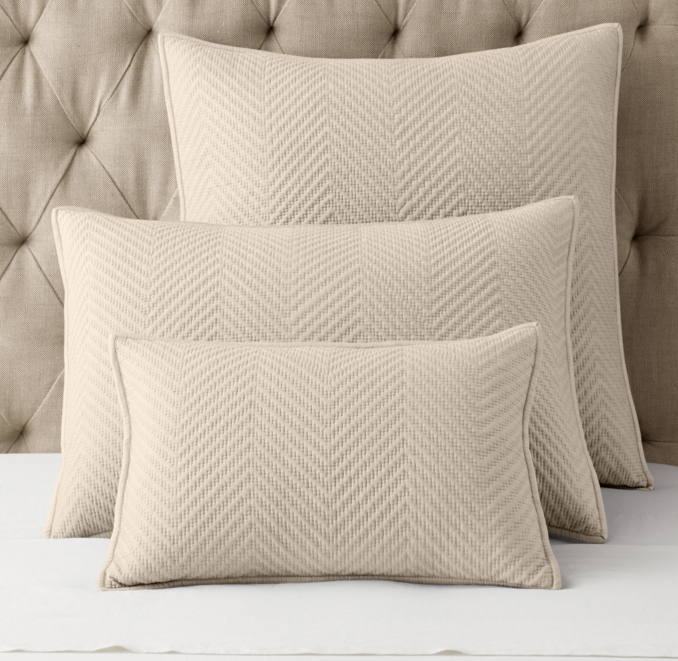 Washed Herringbone Sateen Sham | RH