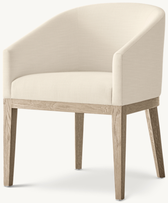 Morgan Barrelback Slope Arm Fabric Dining Armchair