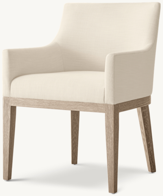 Morgan Curved-Back Track Arm Fabric Dining Armchair