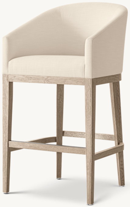 Morgan Barrelback Slope Arm Stool Collection | RH