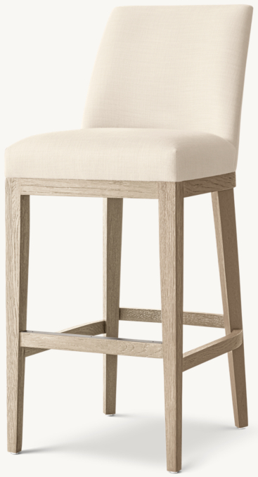 Morgan Curved-Back Armless Fabric Bar & Counter Stool