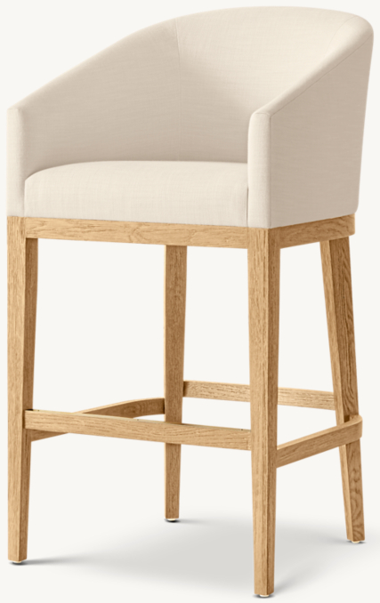 Morgan Barrelback Slope Arm Fabric Bar & Counter Stool