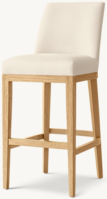 Morgan Curved-Back Armless Fabric Bar & Counter Stool