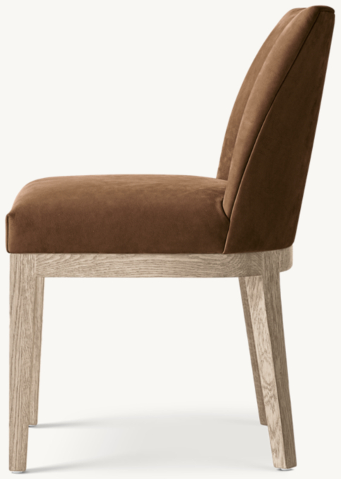 Morgan Curved-Back Leather Dining Side Chair