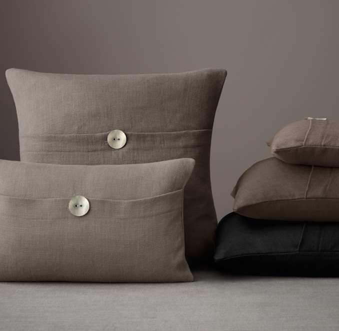 Custom Heavyweight Belgian Linen Button Pillow Cover