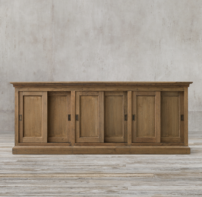 20th C. English Slider Panel Sideboard