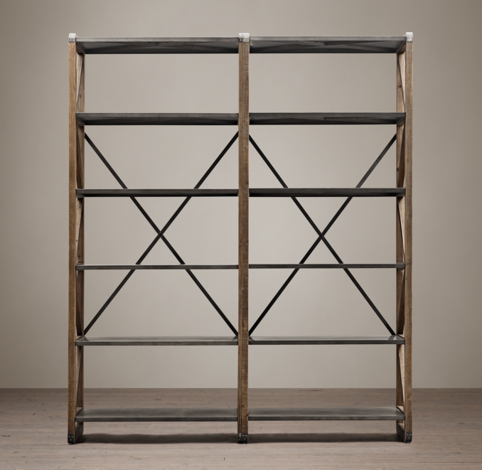 20th C. Zinc Truss Double Shelving