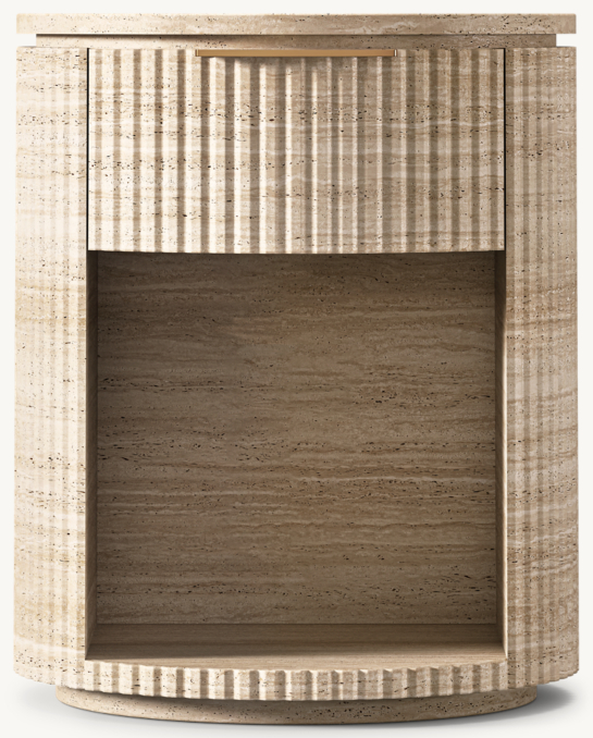 Byron Reeded Stone Open Nightstand | RH