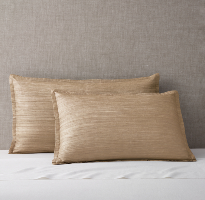 Raw Silk Channel-Stitched Sham