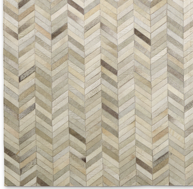 Chevron Cowhide Rug Swatch - Sand