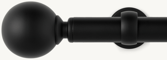 Easton Solid Brass Ball Finial & Rod Set | RH