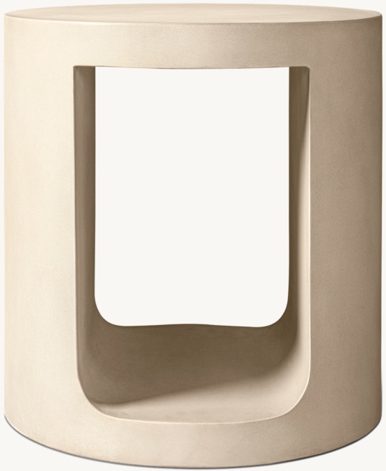 Oslo Open Plaster Round Side Table | RH