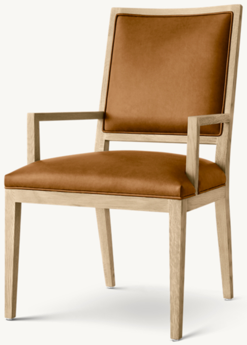 French Contemporary Square Dining Chair | RH