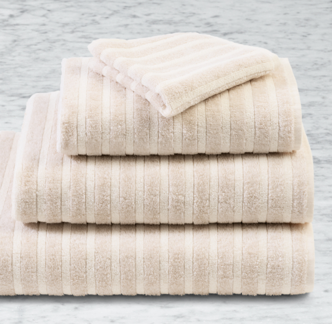 Ribbed Stripe Cotton Towel Collection | RH