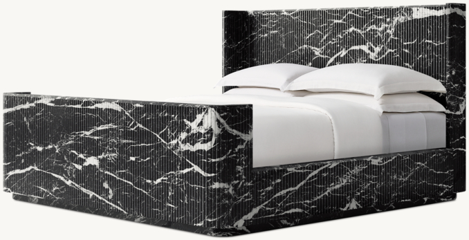 Byron Reeded Stone Shelter Bed With Footboard | RH