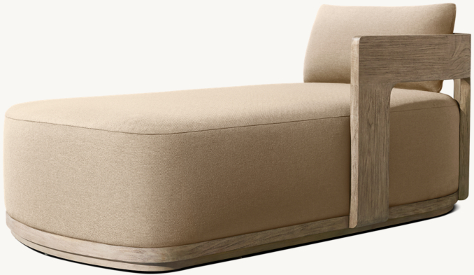 Bronte Teak Right-Arm Chaise Cushions | RH