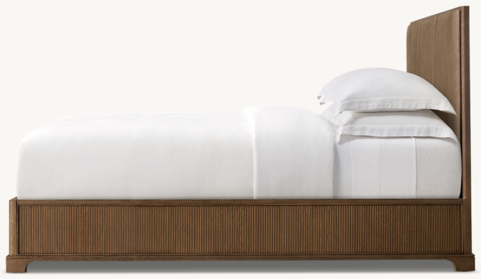 Genevieve Reeded Leather Panel Bed | RH