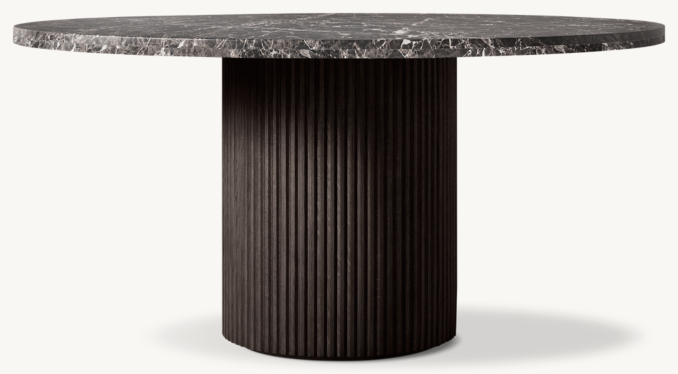 Byron Emperador Round Dining Table Collection | RH