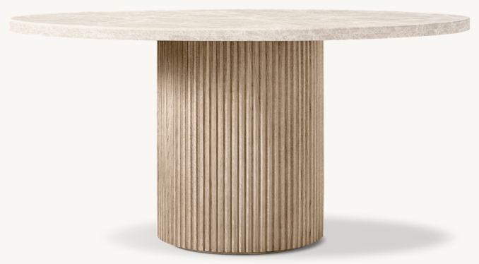 Byron Emperador Round Dining Table Collection | RH