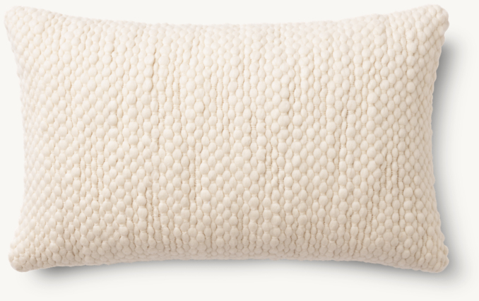 Loa Merino Wool Solid Pillow - Lumbar | RH