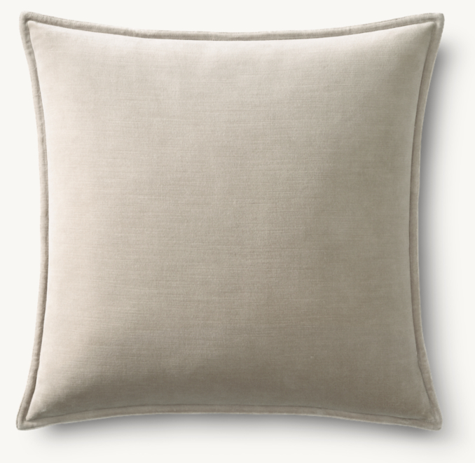 Cotton Velvet Pillow - Square | RH