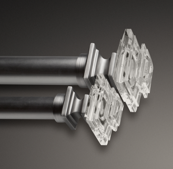 Estate Crystal Square Finials (Set of 2) | RH