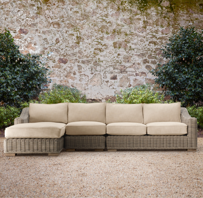 Provence Left Arm Sofa Chaise Sectional | RH