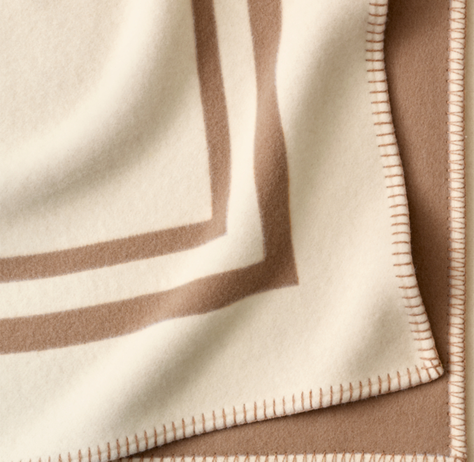 RH Italian Wool And Cashmere Whipstitch Throw | RH
