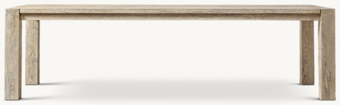 Drifted Reclaimed Oak Parsons Rectangular Dining Table | RH