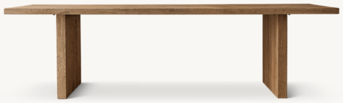 Drifted Reclaimed Oak Plank Rectangular Dining Table | RH