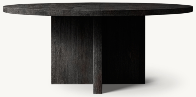 Drifted Reclaimed Oak Round Dining Table Collection | RH