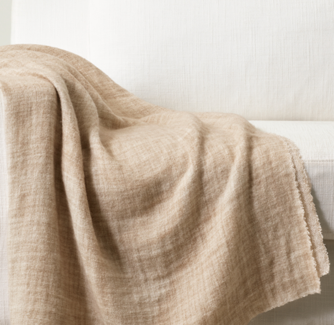 Italian Garment-Dyed Mélange Throw | RH