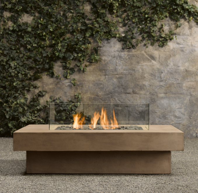 Laguna Concrete Natural Gas Fire Table- Rectangle | RH