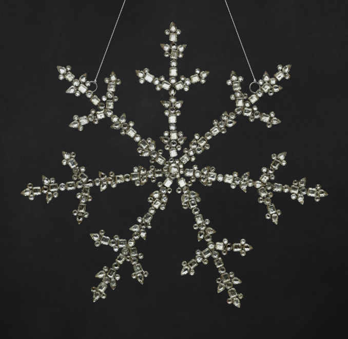 Victorian Glass Grand Snowflake Ornament - Beaded