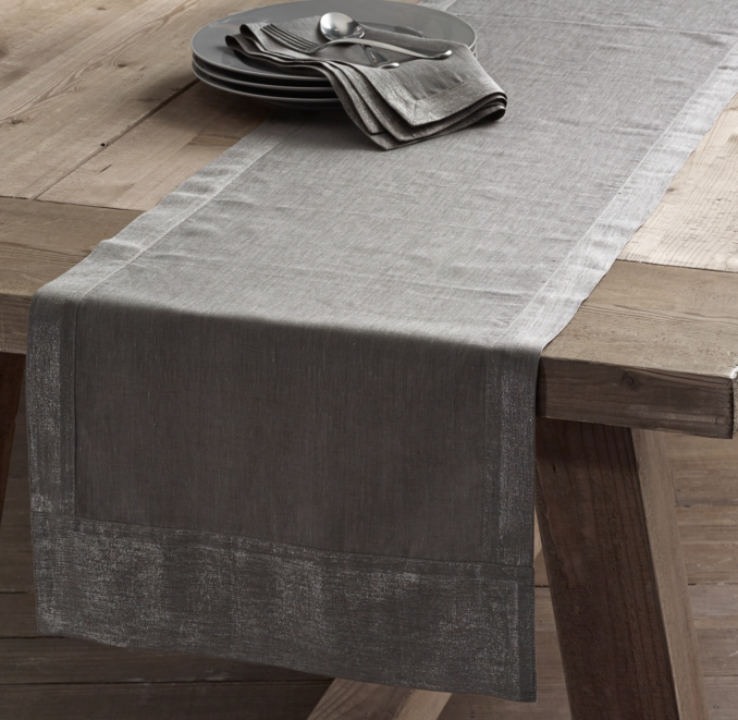 Belgian Linen Metallic Runner