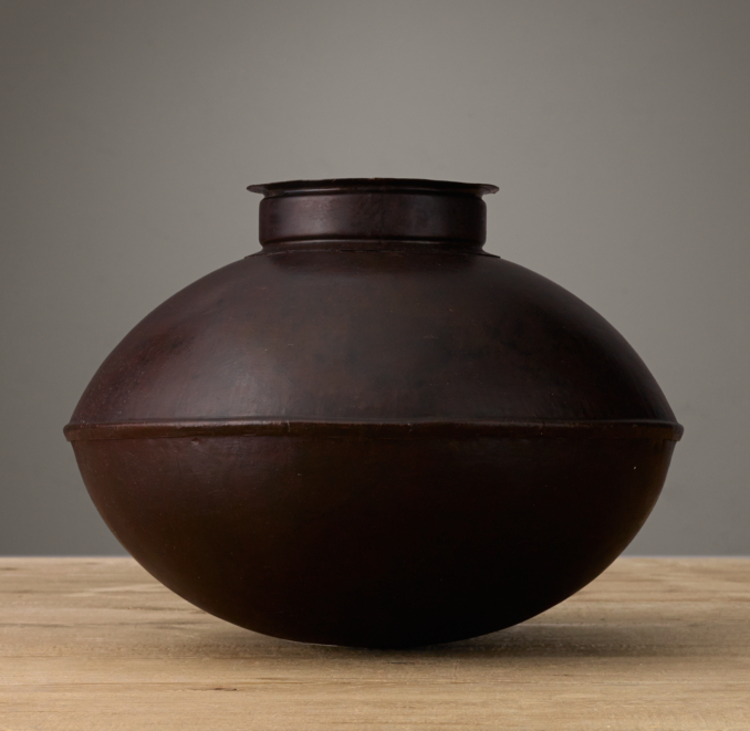 Vintage Indian Iron Vessel - Medium
