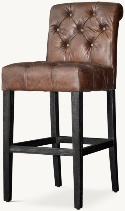 Bennett Roll-Back Leather Bar & Counter Stool | RH
