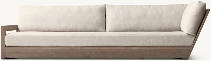 Costa Teak Four-Seat Left-Arm Return Sofa | RH