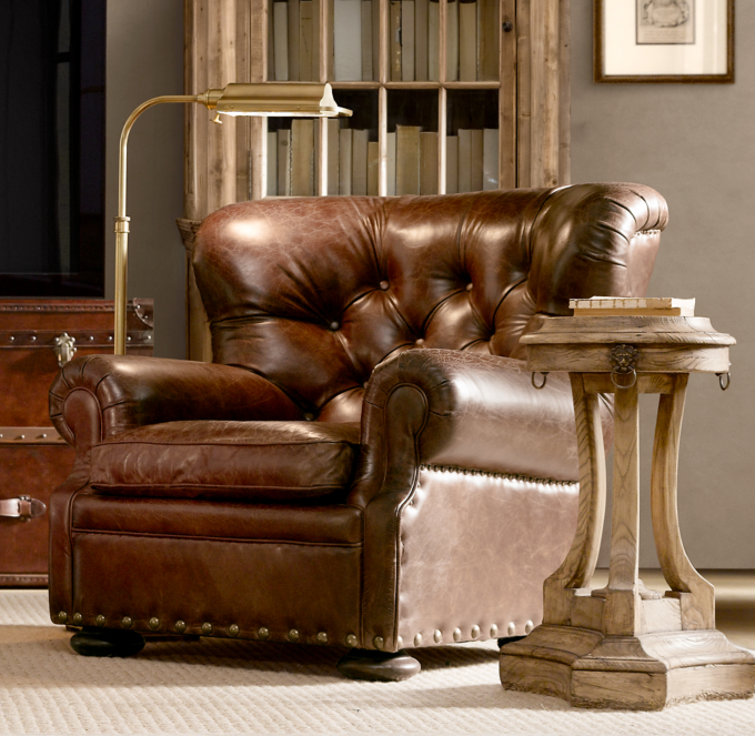 Restoration hardware leather armchair store