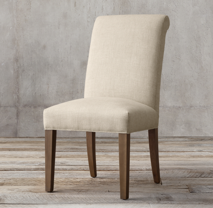 Hudson Roll-Back Fabric Dining Side Chair